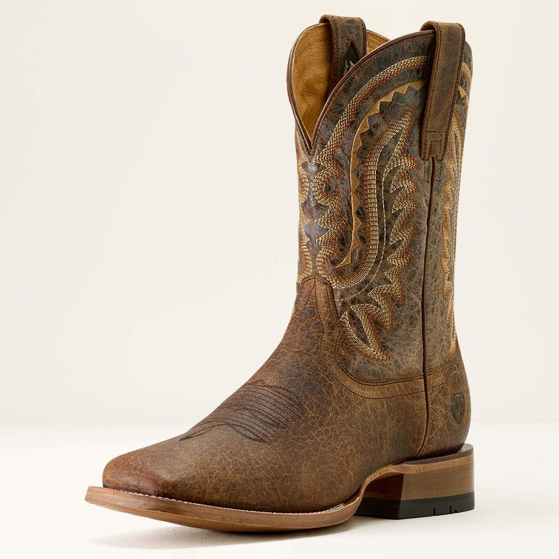 Ariat Men's Rock Ridge Wide Square Toe Western Boot - Saddle Brown Bis ...